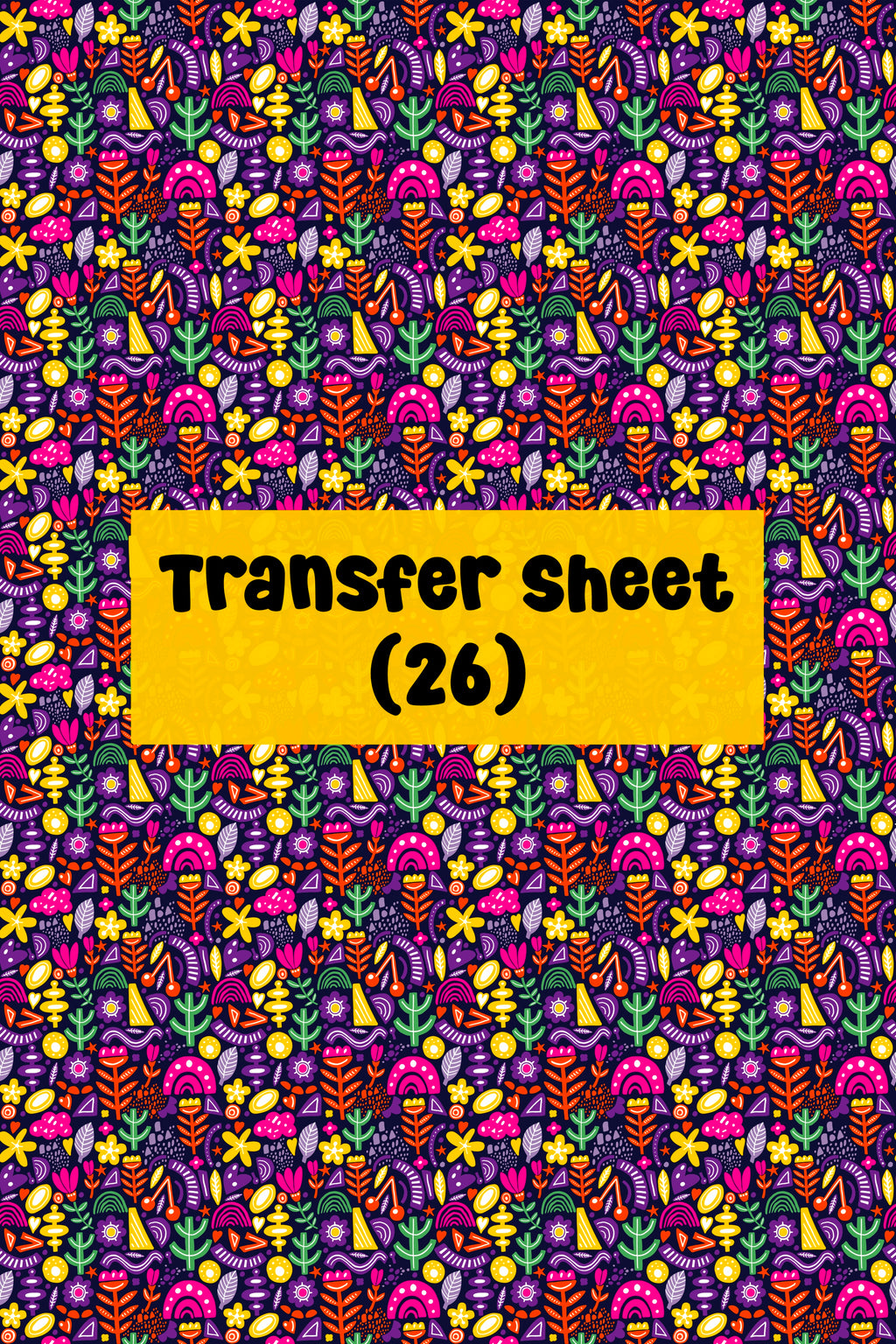 Flowers & Rainbow (01) Transfer Sheet – Cut, Clay & Craft